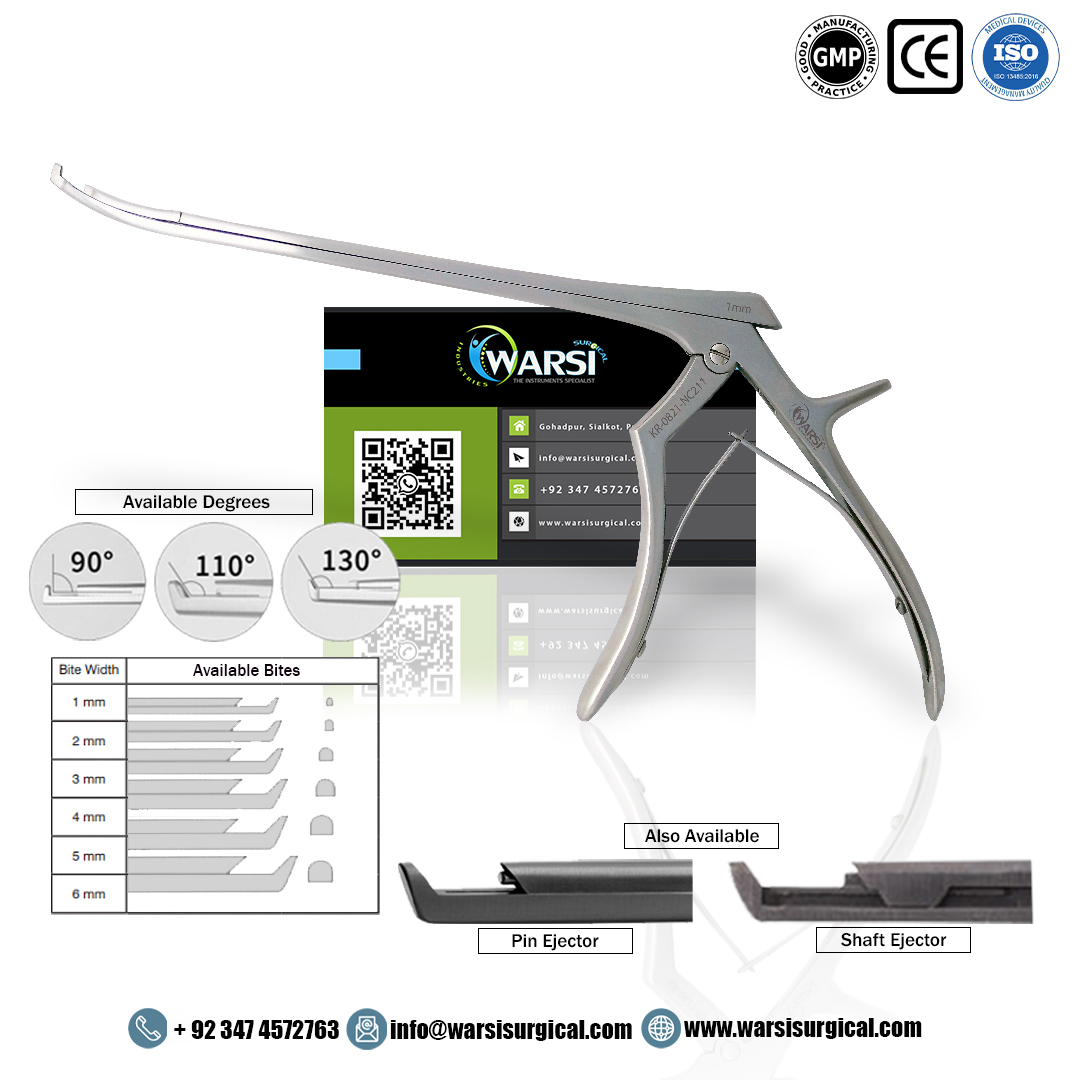 Curved Kerrison Rongeur for Foraminotomy - Warsi Surgical