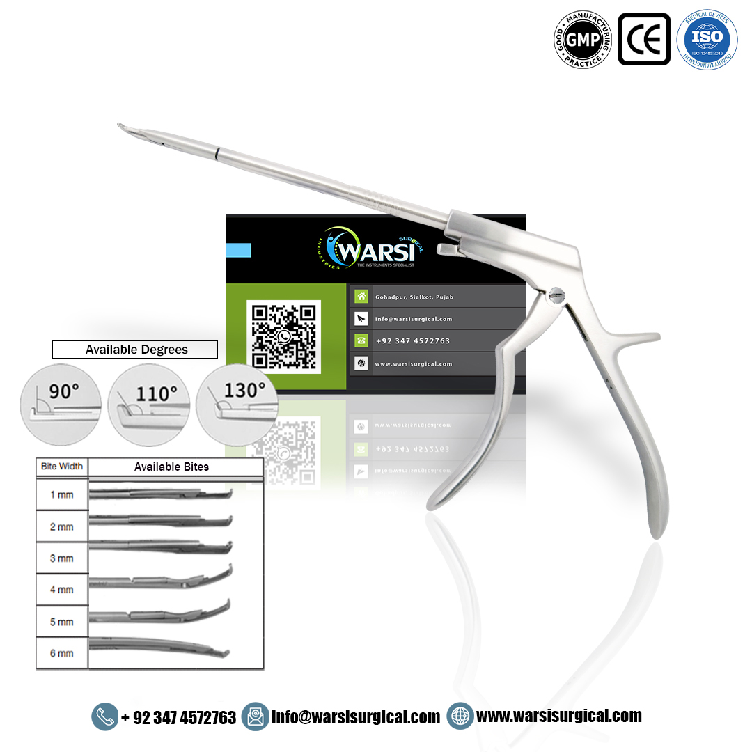 Universal Rotateable kerrison Rongeur with ejector - Warsi Surgical